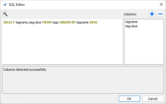 DB table data source