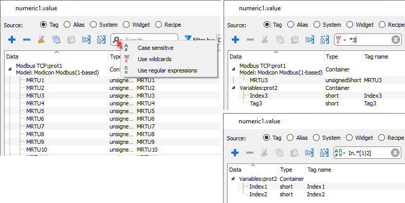 "Attach to" parameters