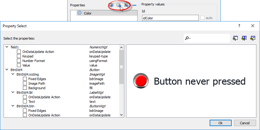 Adding properties to a custom widget