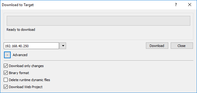 Download to HMI device