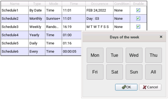 Scheduling events at runtime